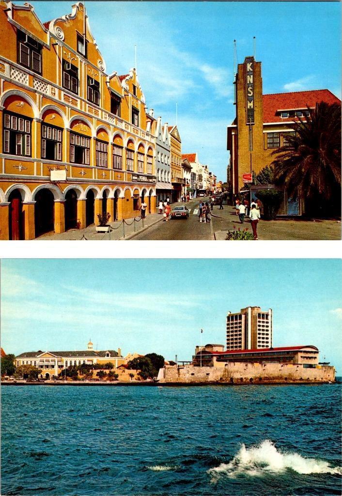 2~4X6 Postcards Curacao BREEDESTRAAT Street Scene~KNSM & HOTEL ...