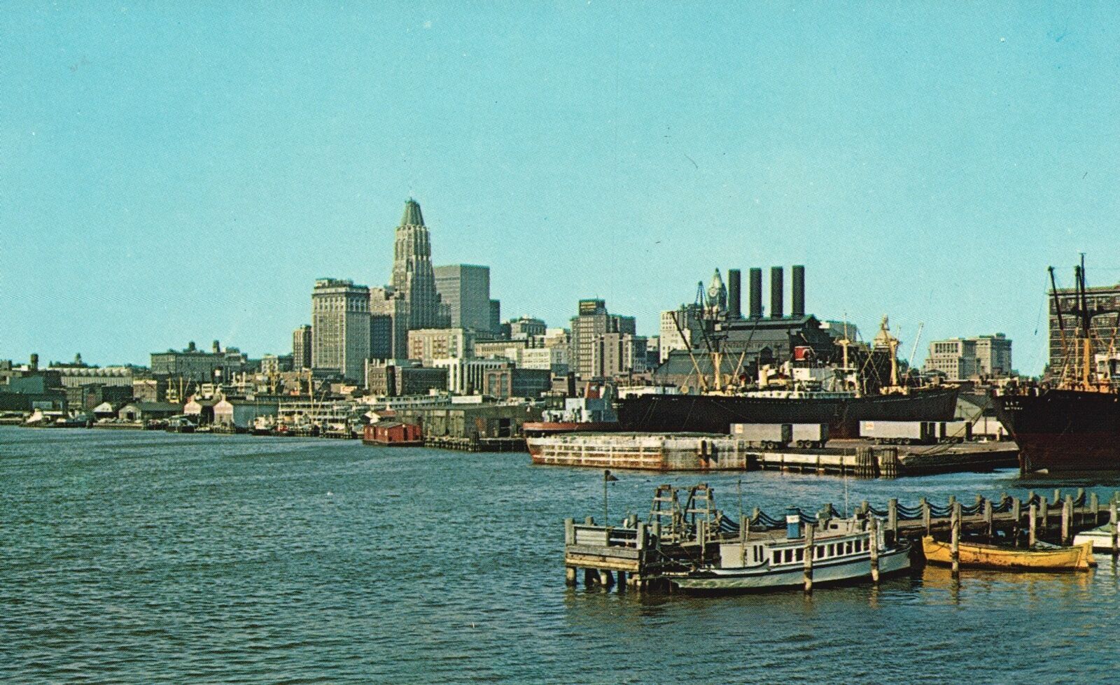 Vintage Postcard Skyline & Inner Harbor Downtown Baltimore Maryland D ...