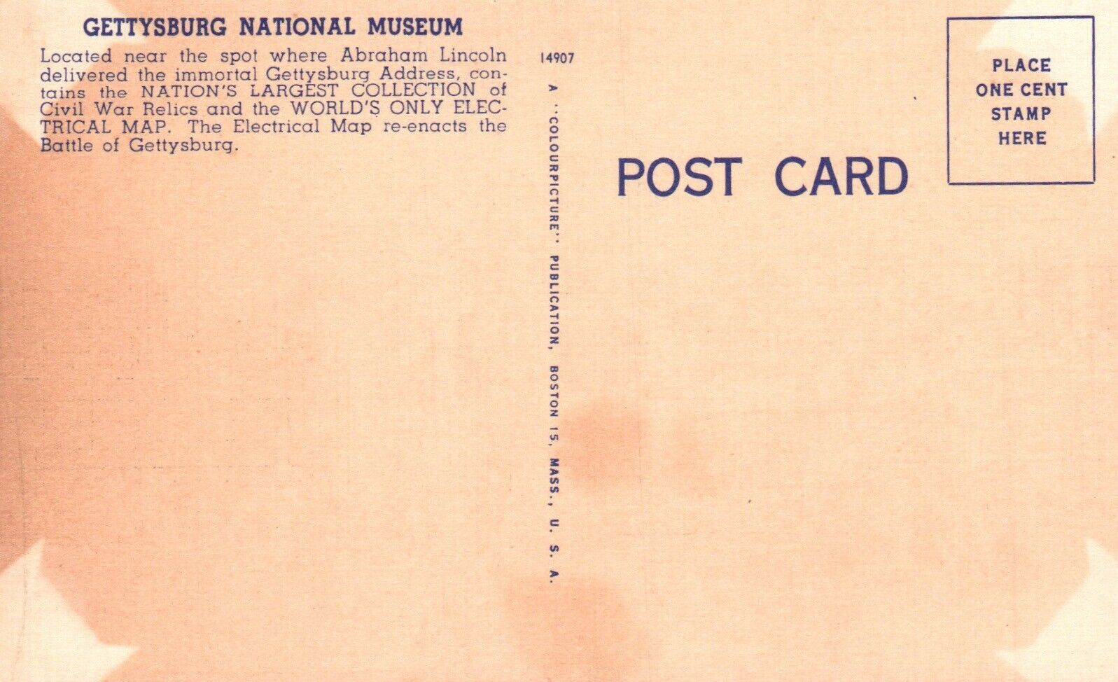 Postcard PA Gettysburg National Museum Home of Electrical Map Vintage ...