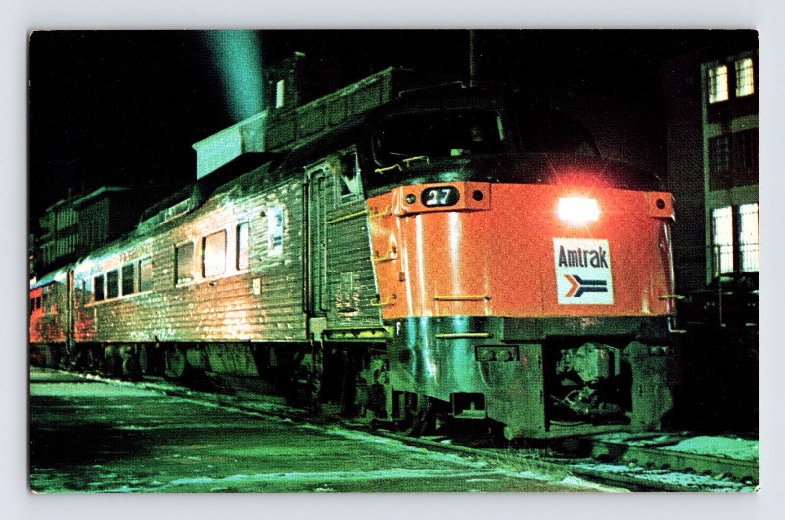 Postcard Railroad Train Amtrak Bay State Budd RDC Meriden CT 1970s ...