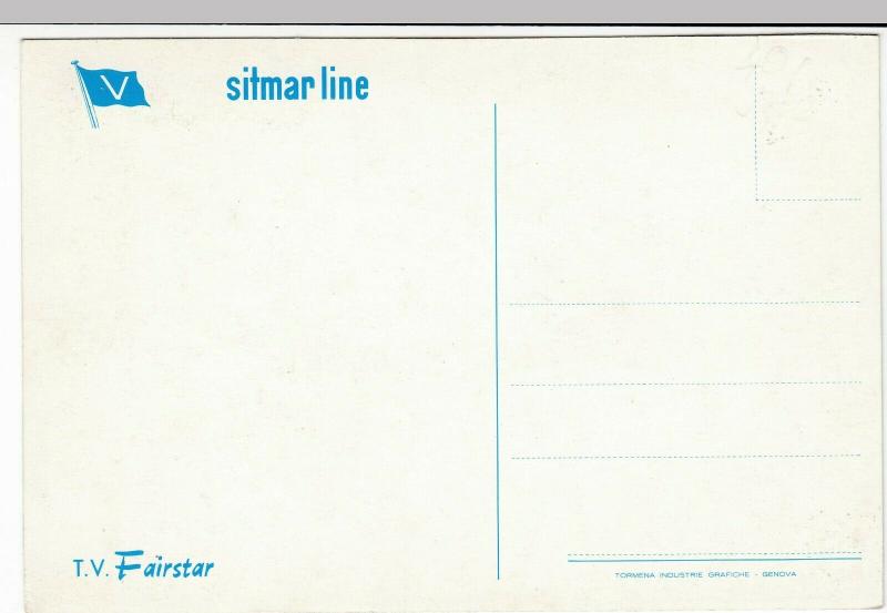 Sitmar Line TV 'Fairstar' Official Advertising PPC, Unposted, c 1970's ...