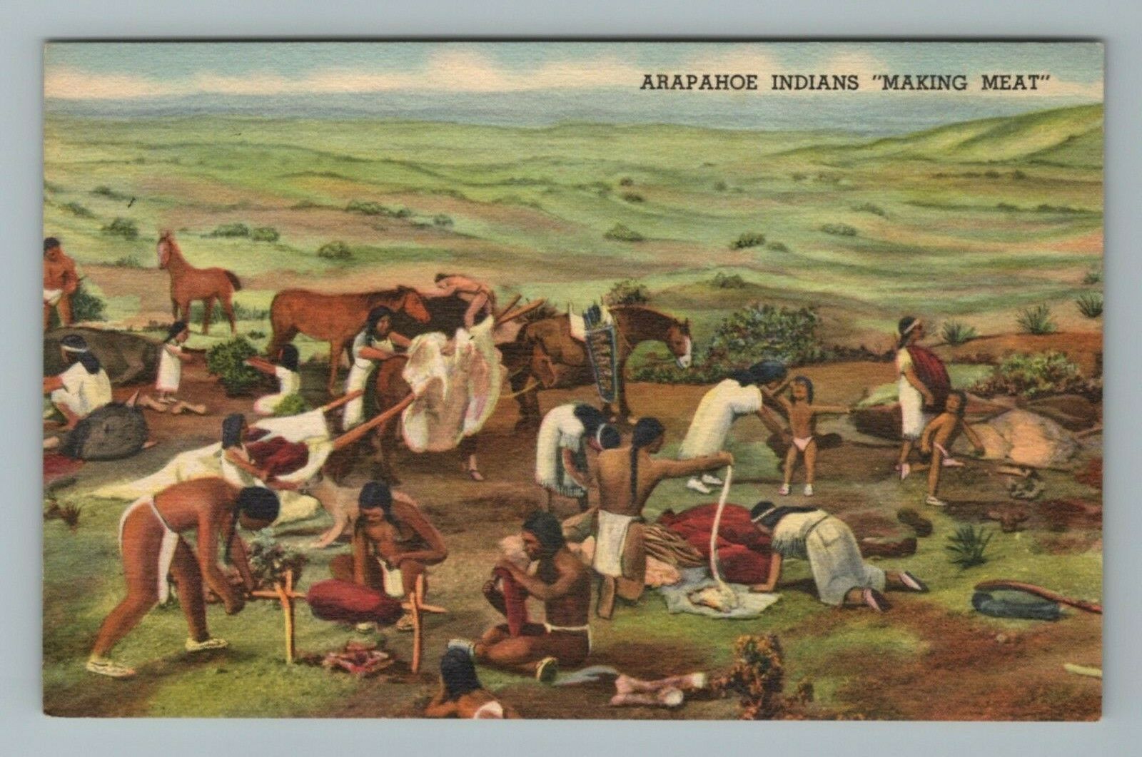 Arapahoe Native American Indians Making Meat Denver Museum CO Vintage ...