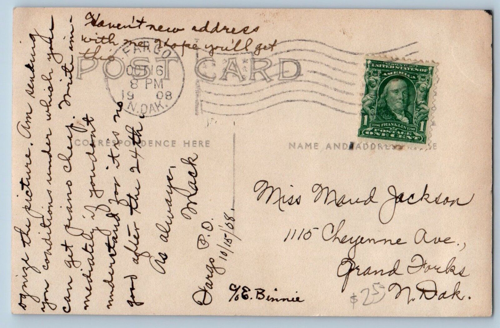 Grand Forks Fargo SD Postcard RPPC Photo Woman Lake View 1908 Antique ...