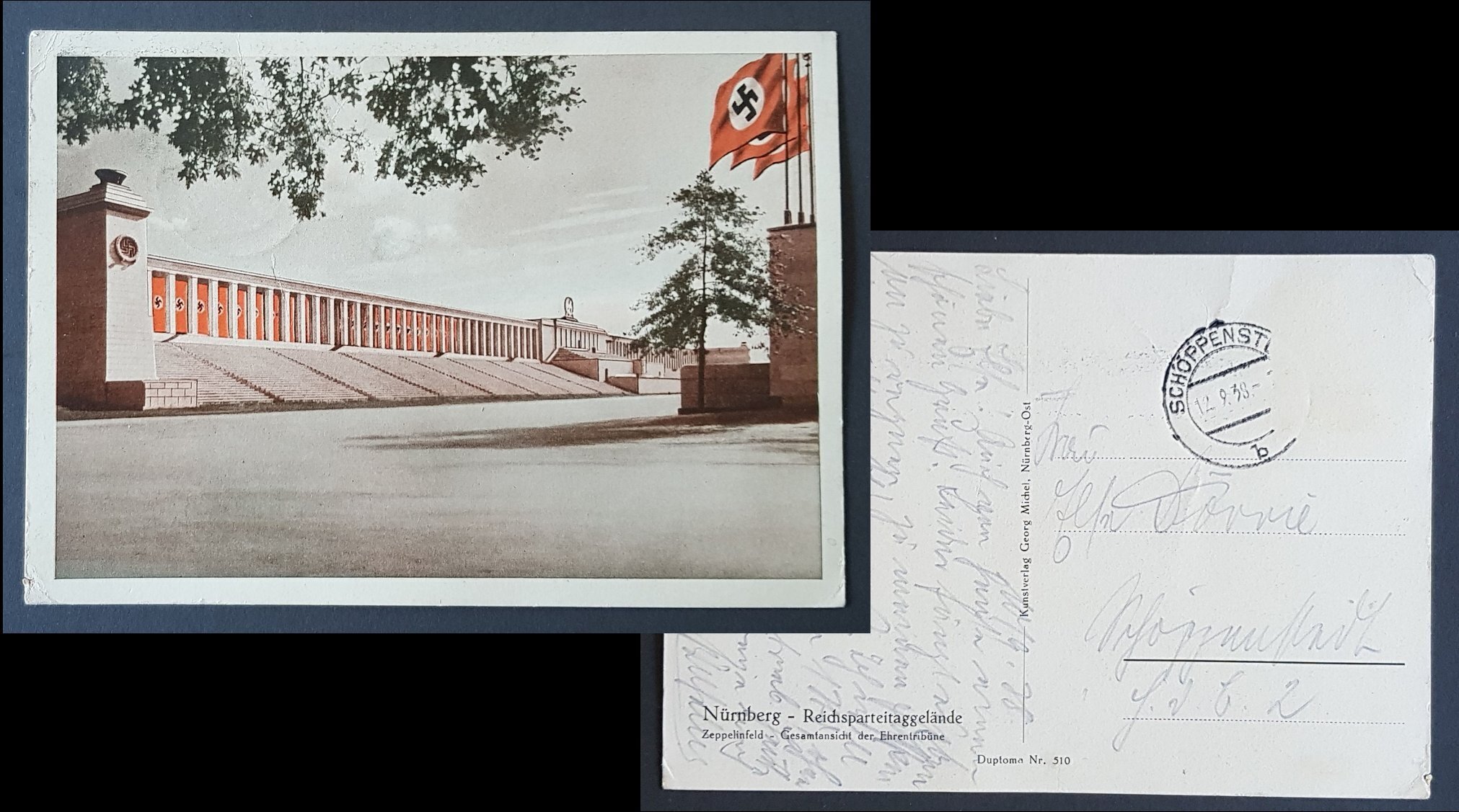 German Third Reich Original Postcard Nuremberg Rally Showground ...