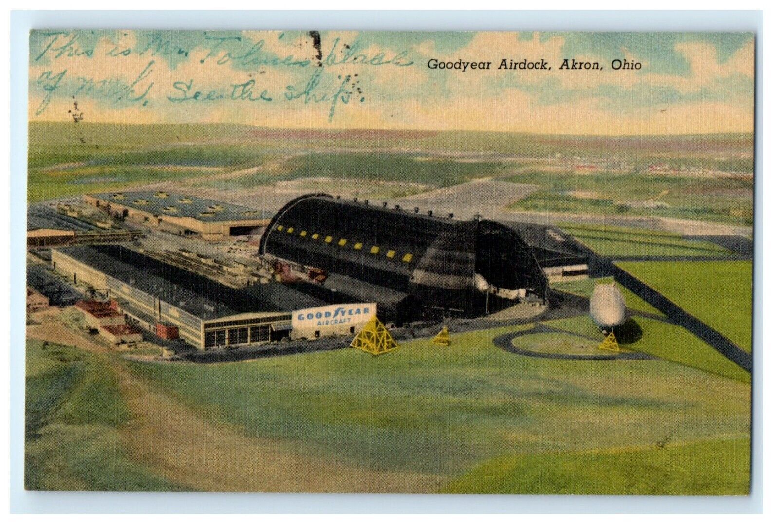 Goodyear Airdock Airship Airport Zeppelin Akron OH Ohio Postcard (FP12 ...