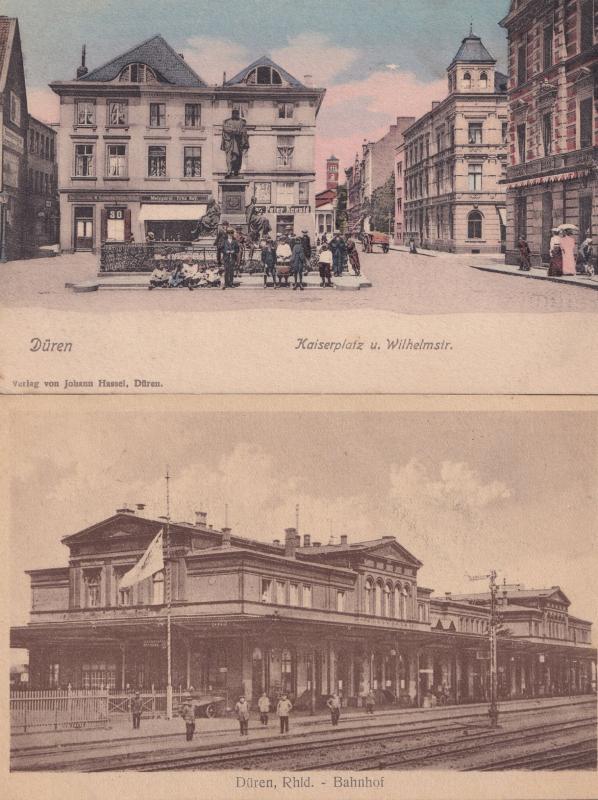 Duren Train Station Kaiserplatz Bahnhof 2x German Old Postcard s ...