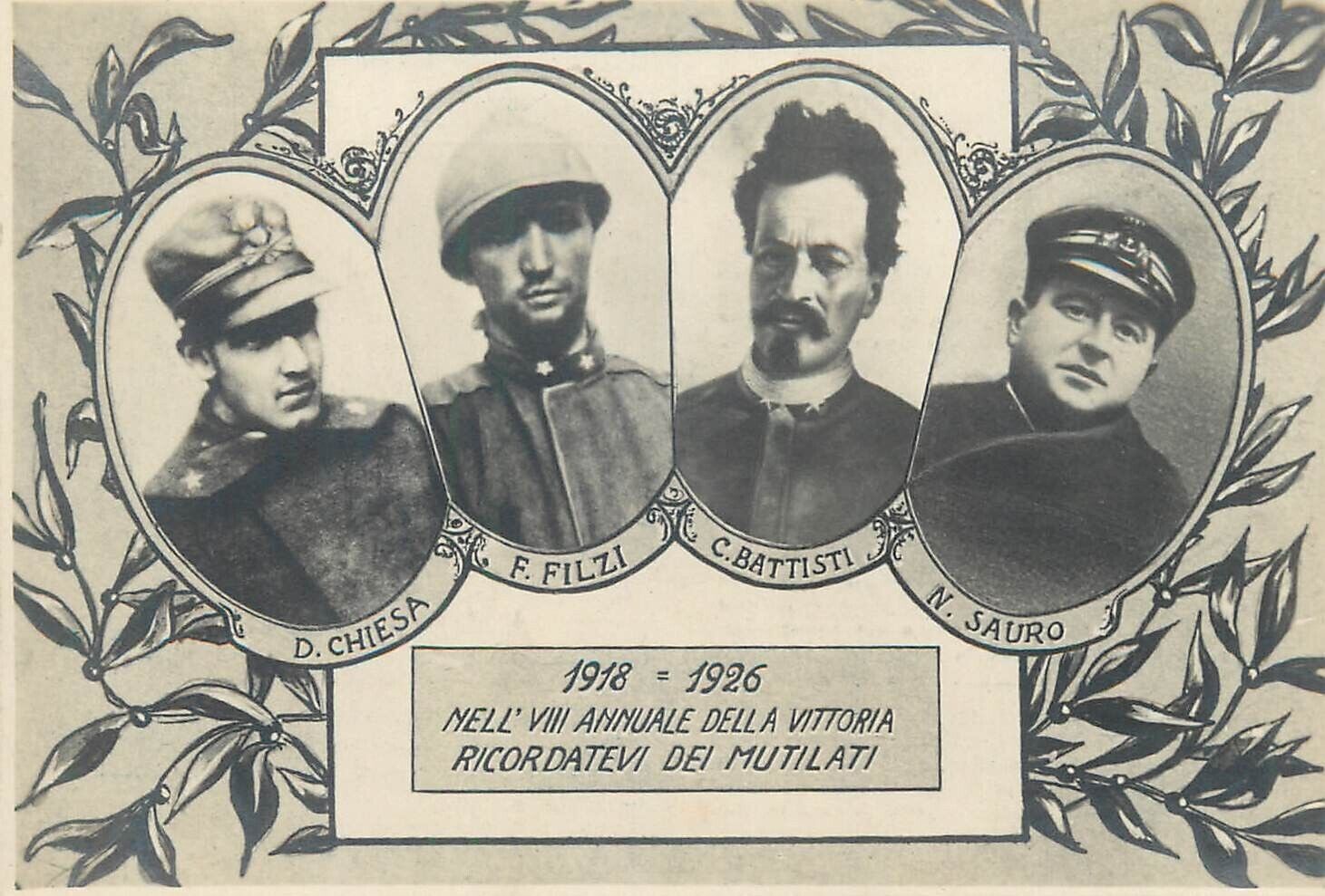 Italian martyrs Cesare Batisti & Fabio Filzi irredentist patriots ...
