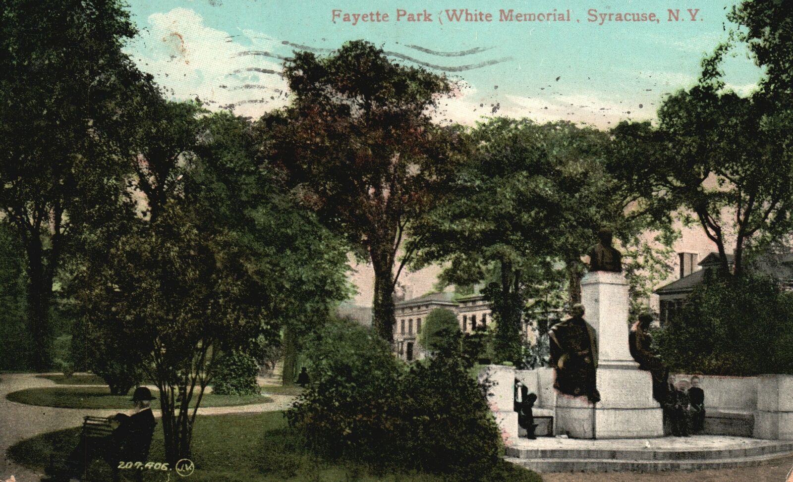 Vintage Postcard 1909 Fayette Park White Memorial Building Syracuse New ...
