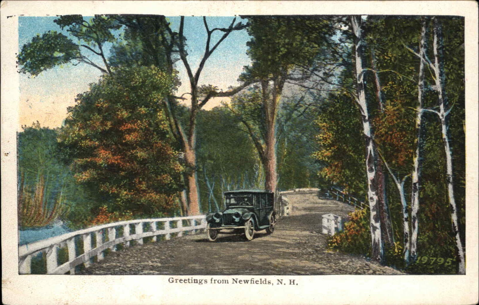 Newfields New Hampshire NH Car Dirt Road c1920s-30s Postcard | United ...