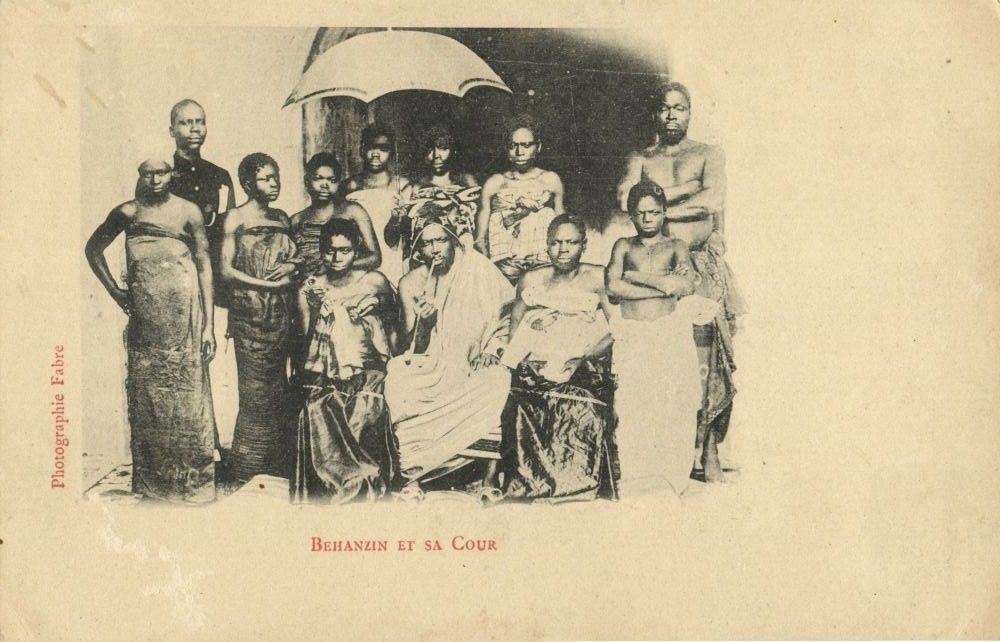 benin, King Béhanzin of Dahomey and his Court (1899) Postcard | Africa ...