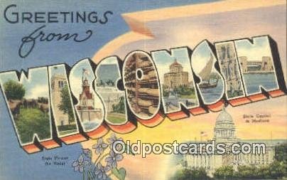 Wisconsin USA Large Letter Town Unused | Topics - Other, Postcard ...