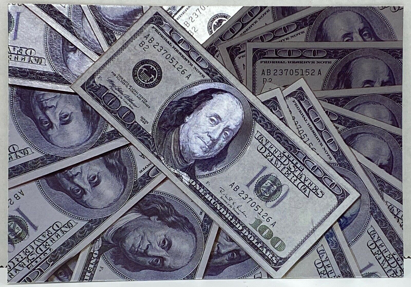 The New One Hundred Dollar Bill Rare 100 Dollar Metallic Postcard ...