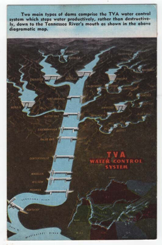 Vintage Postcard View of The TVA Water Control System | Other ...