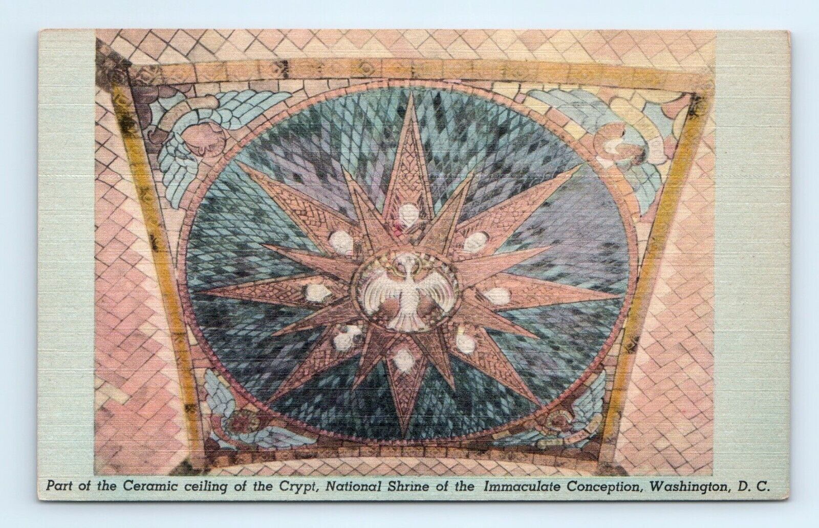 Ceiling Crypt National Shrine Immaculate Conception Washington DC Linen ...