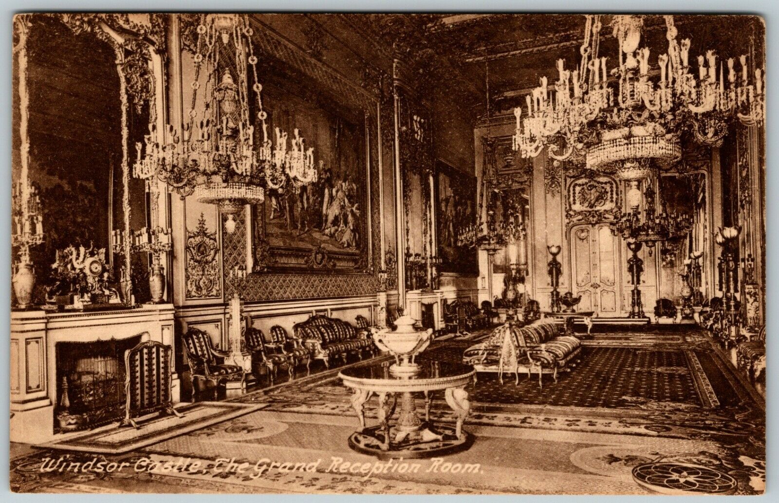Windsor Castle, The Grand Reception Room, UK - Postcard | Europe ...