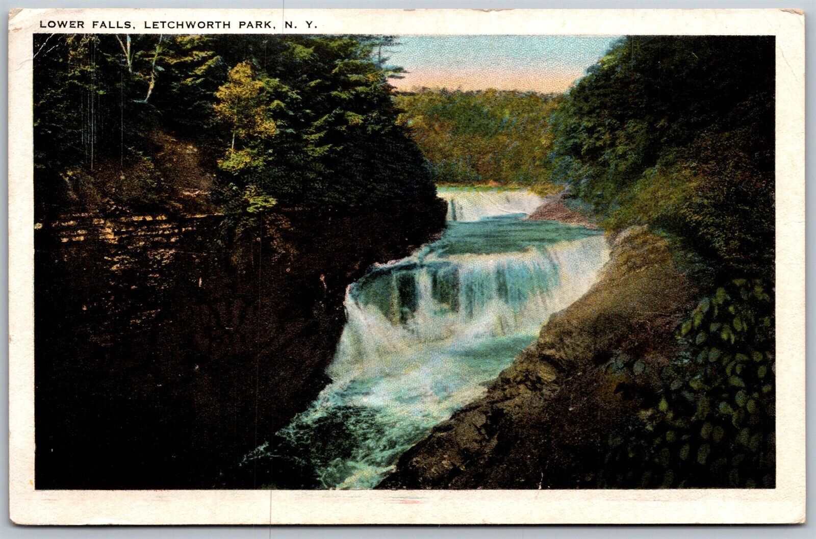 Vtg Castile New York NY Lower Falls View Letchworth State Park 1940s ...