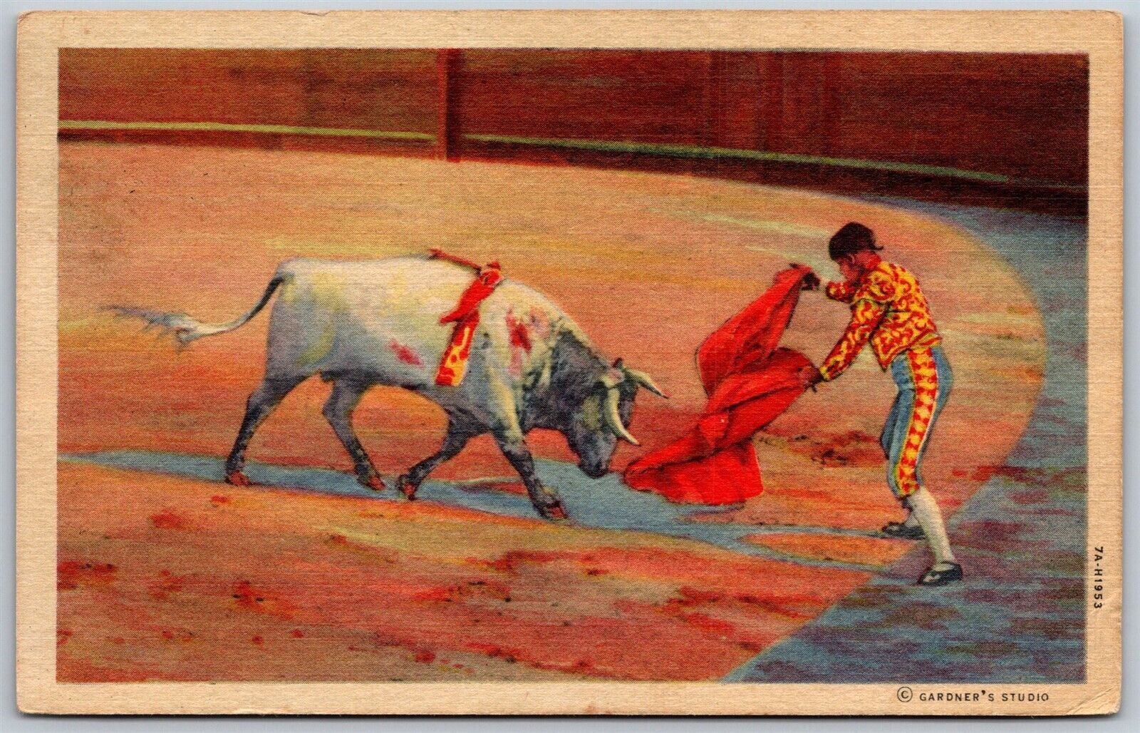 Vtg Tijuana Mexico Bull Fight Scene 1930s View Linen Postcard | Latin ...