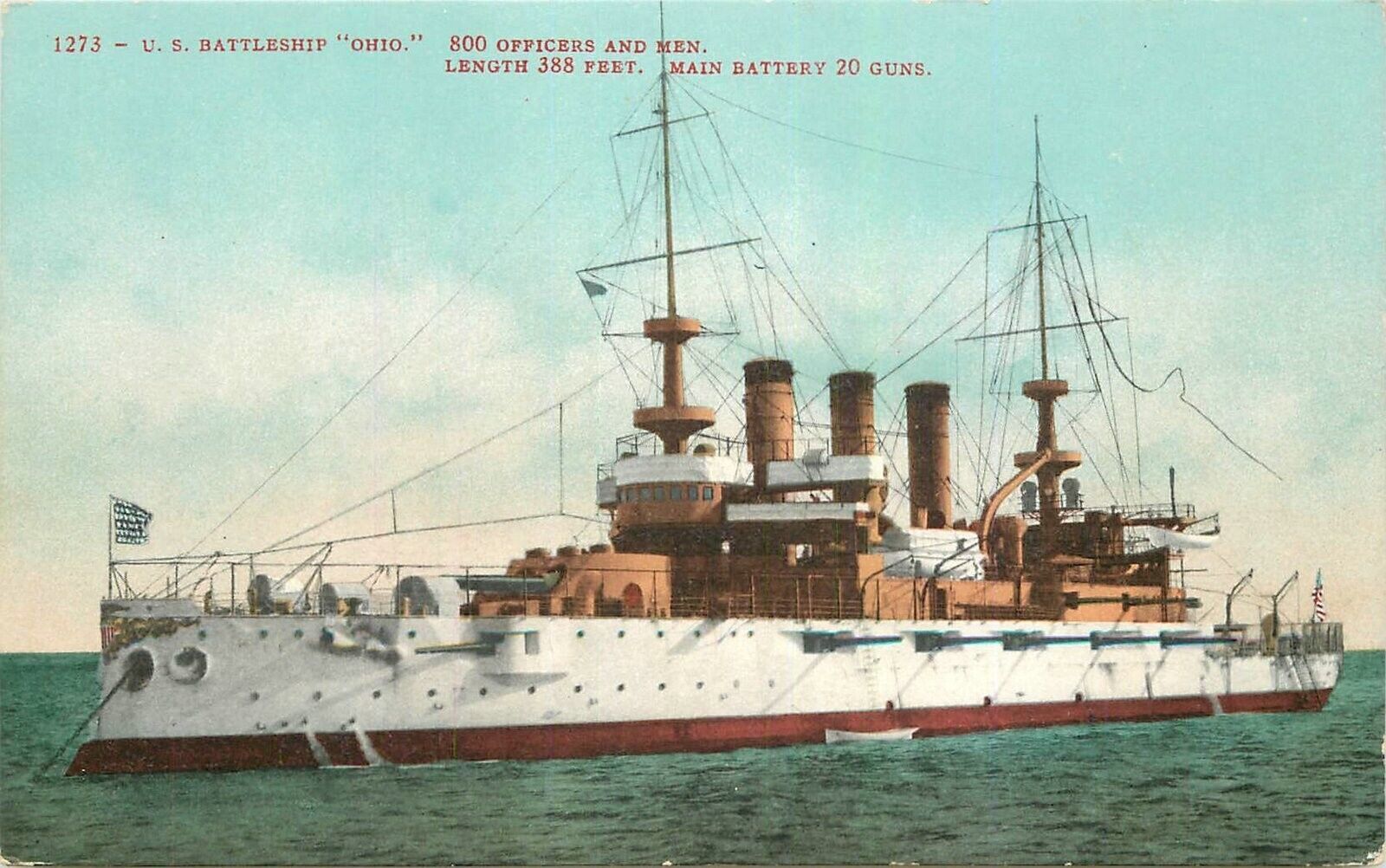 Postcard C-1910 USS Ohio Battleship Navy Military Mitchell 22-13418 ...