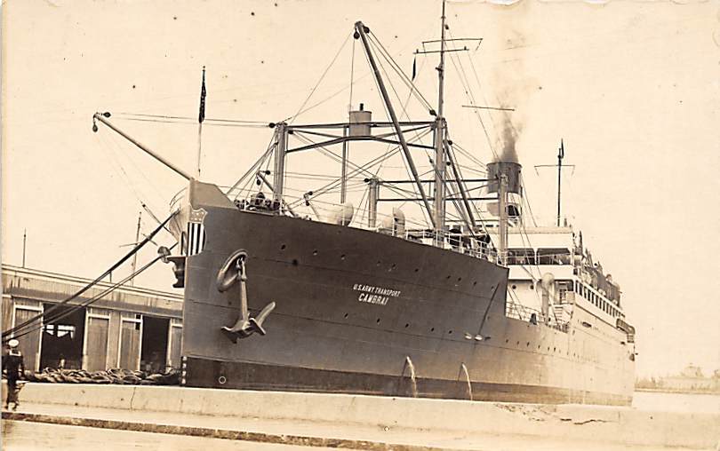 USAT Cambrai USA Army Transport, Real Photo Military Battle Ship Ship ...