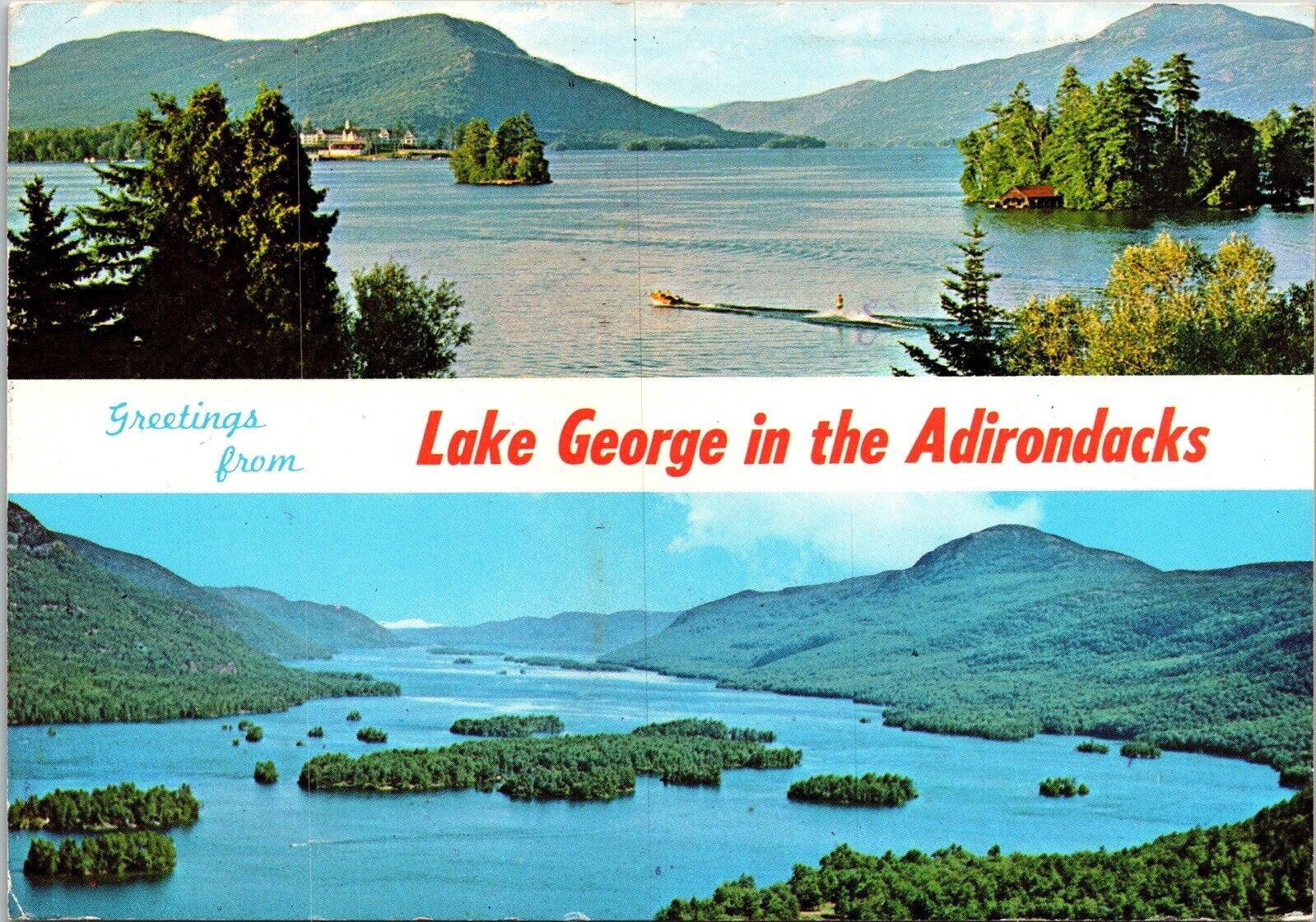 Lake George Vacationland Panoramic Views Island Lake George Chrome ...