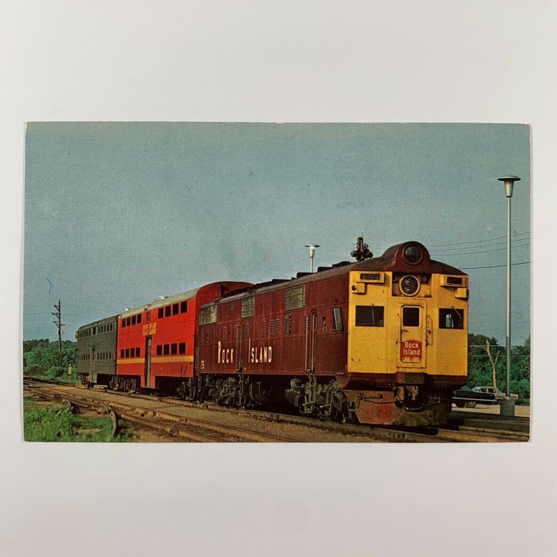 Postcard Railroad Train Rock Island EMD E6 Rocky Mountain Rocket 1970s ...