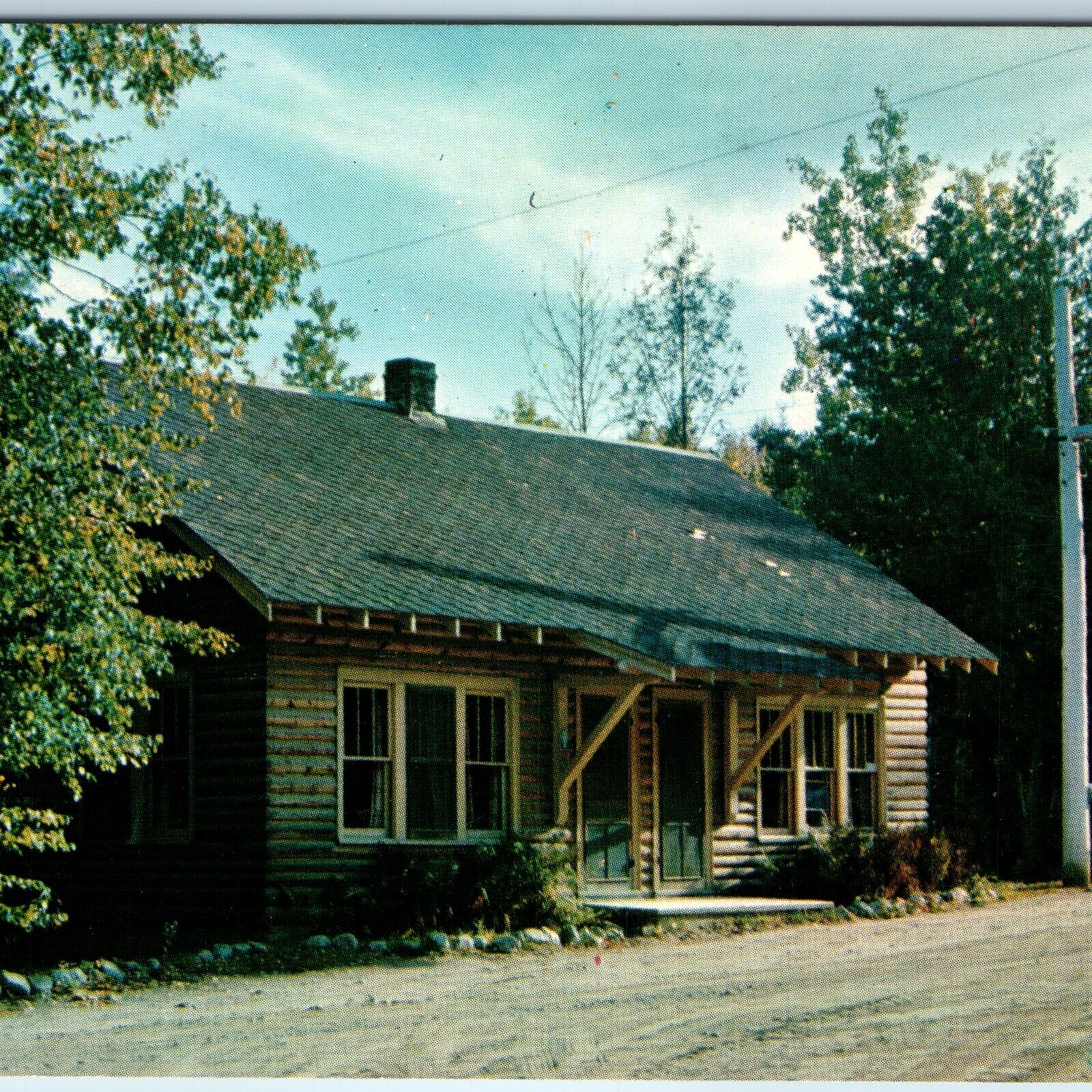 c1940s Ray, MN Kabetogama Resort Public Dining Log Cabin Lake Lodge PC ...
