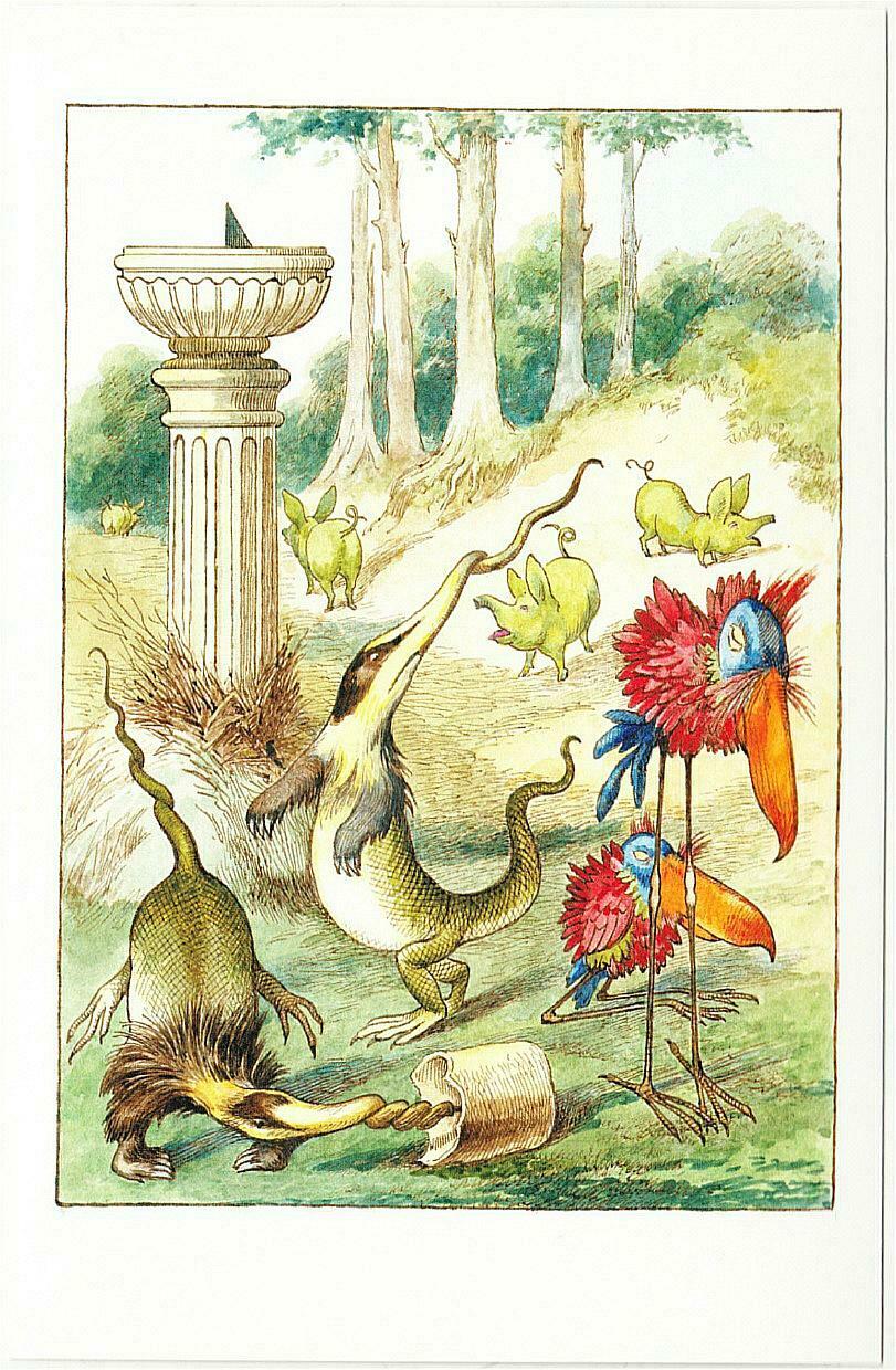 Alice in Wonderland Twas Brillig and the Slithy Toves Postcard by John ...