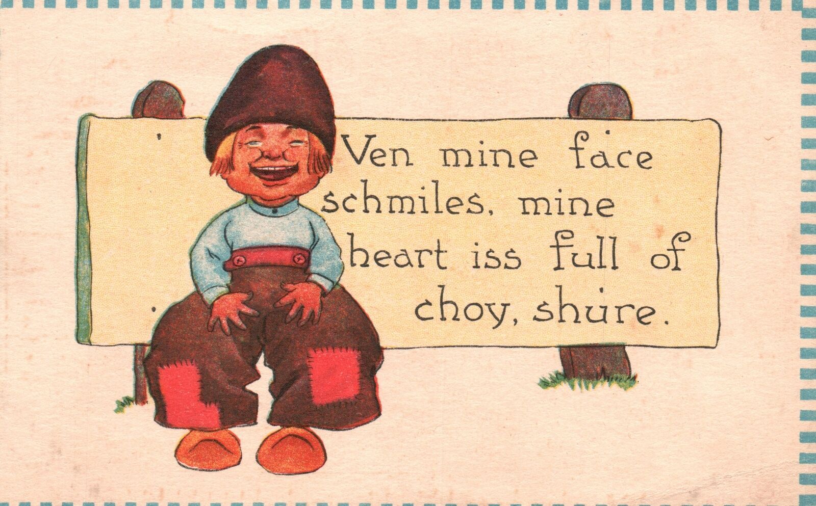 Vintage Postcard Little Girl Big Smile Happy Face When My Face Smiles ...