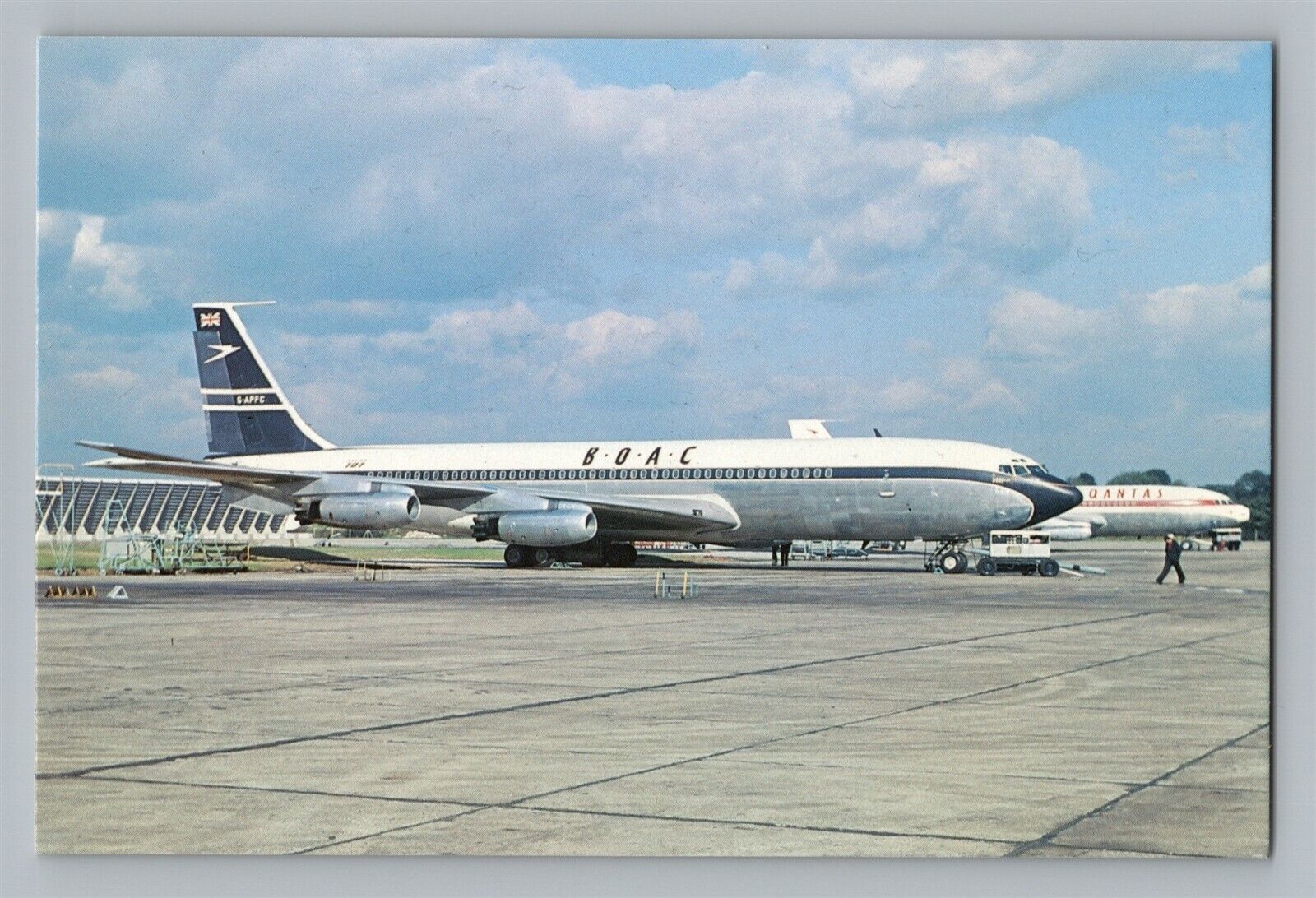 Airplane Postcard British Overseas Airlines Corp. BOAC Boeing 707-436 ...