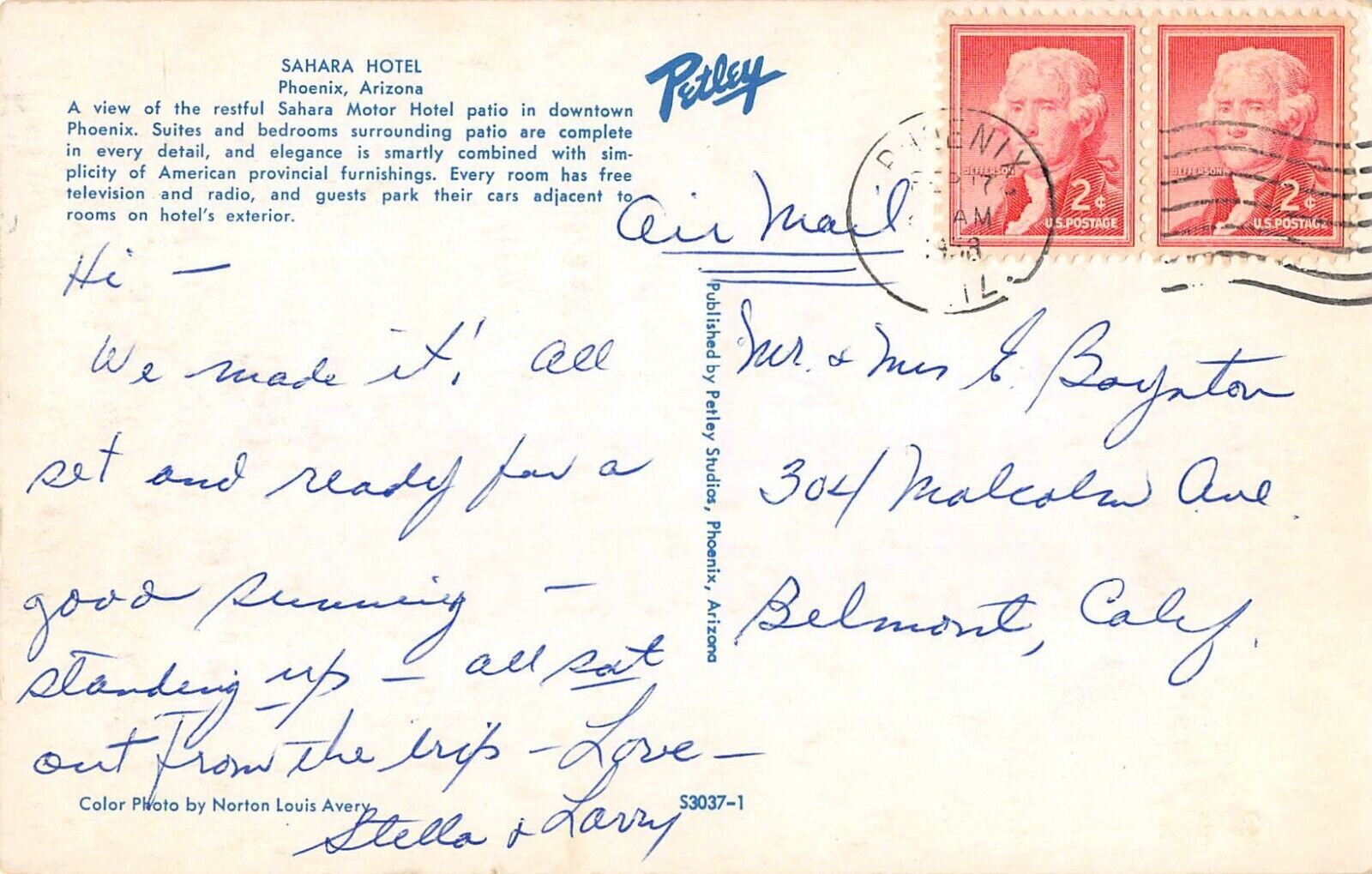 Phoenix, Arizona SAHARA HOTEL Swimming Pool Roadside 1958 Vintage ...