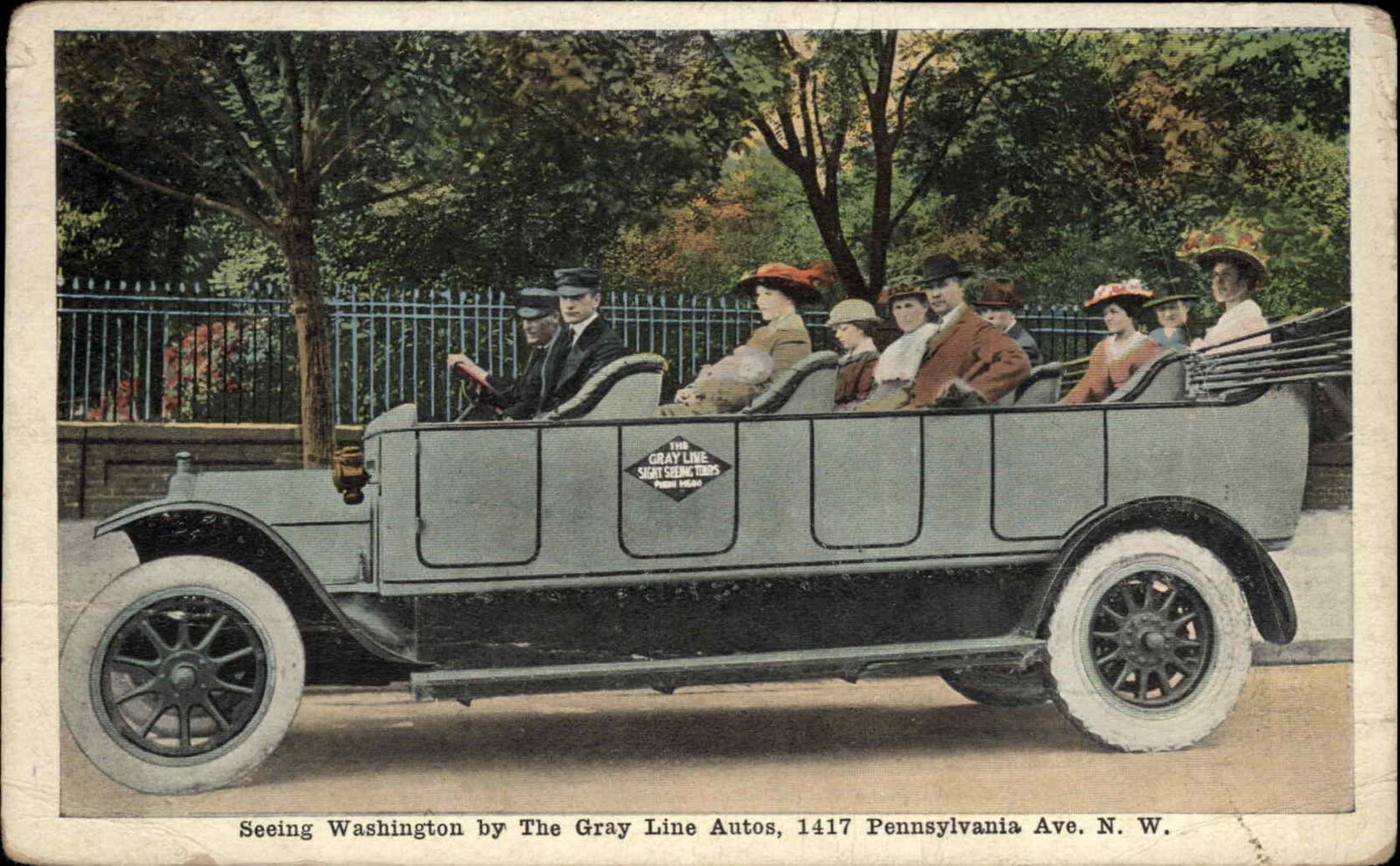 Washington DC Gray Line Autos Tour Bus Rates Ad Advertising Vintage ...