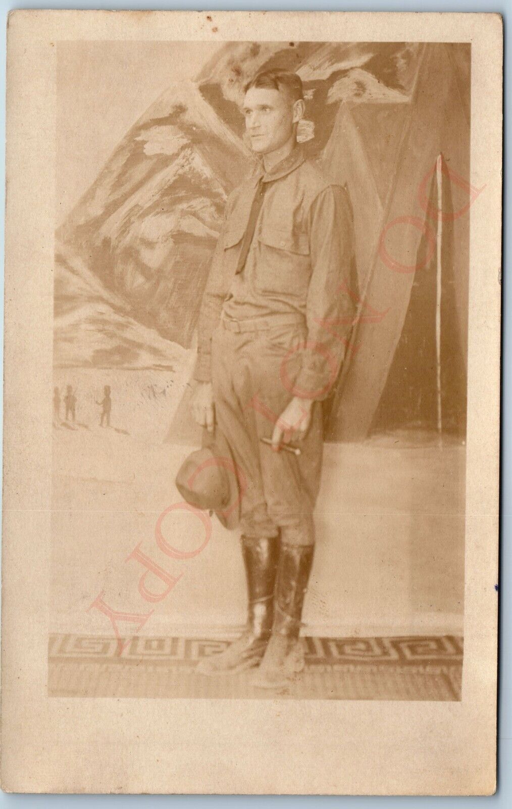 WWI 1910s Marine Corps Man RPPC Smoking Cigar Photo USMC Alike George ...