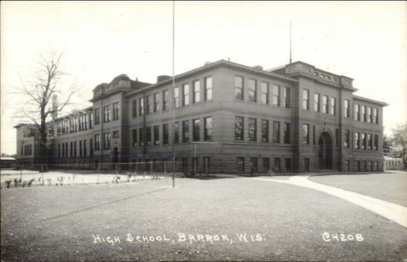 Barron WI High School Real Photo Postcard | United States - Wisconsin ...