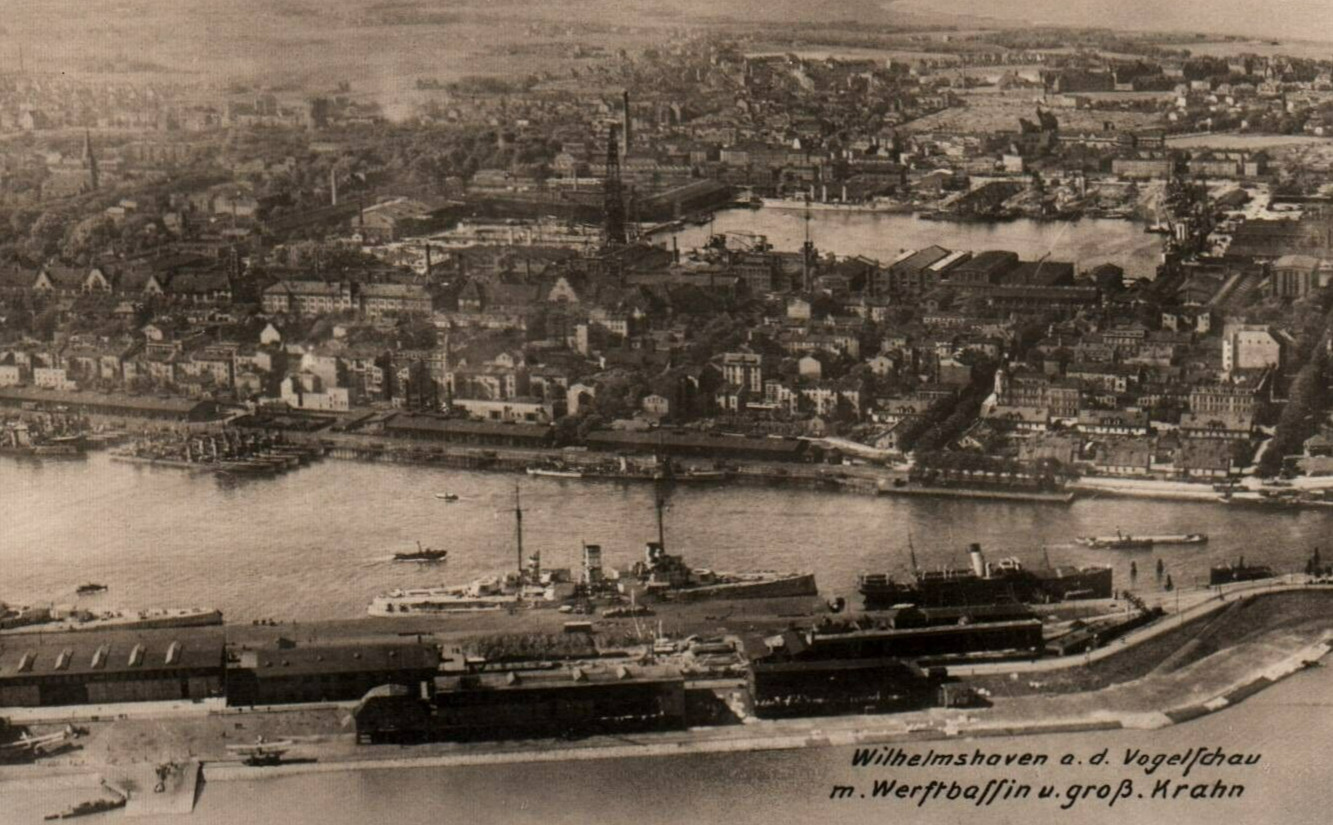 RPPC Photo German Imperial Navy WWI Aerial View Wilhelmshaven Base ...