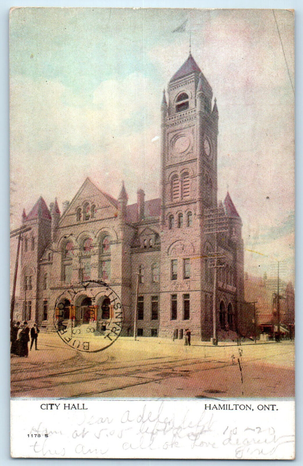 Hamilton Ontario Canada Postcard City Hall Building and Road 1906 ...