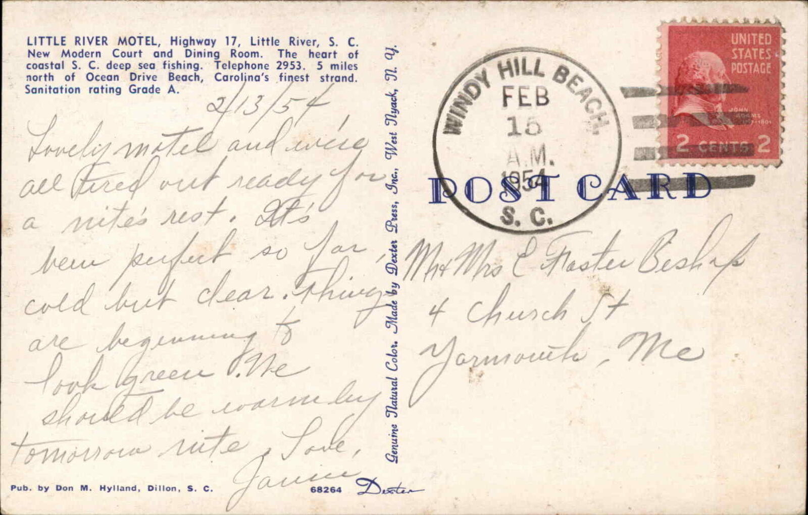 Little River South Carolina SC Motel Cars c1950s-60s Postcard | United ...