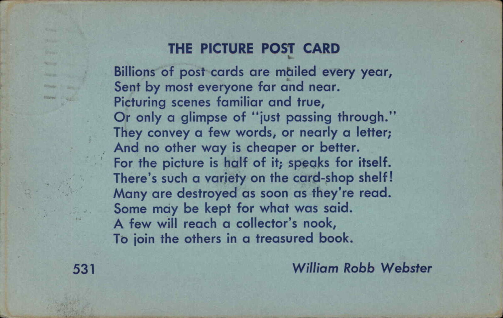 Los Angeles Postcard Collecting Deltiology William Robb Webster Poem ...