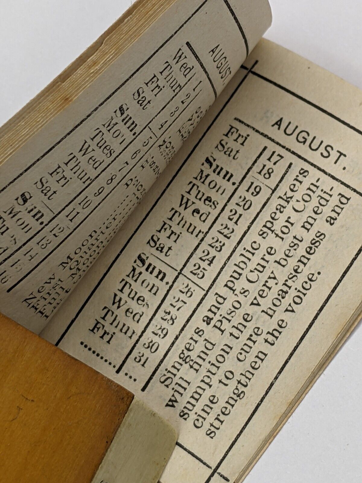 1880s Grantham, NH Hazeltine's Pocket Book Mini Almanac Advertising ...