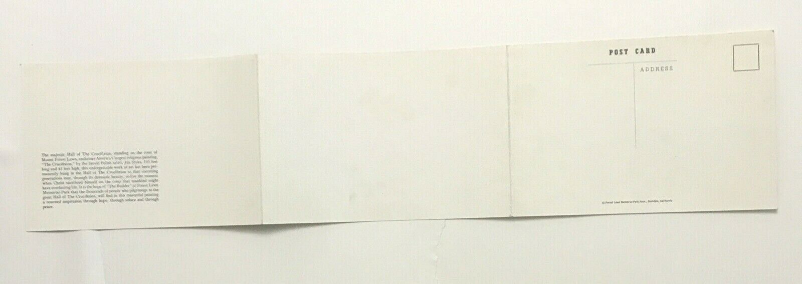 3 Panel Giant Postcard Glendale CA Forest Lawn The Crucifixion Jan ...