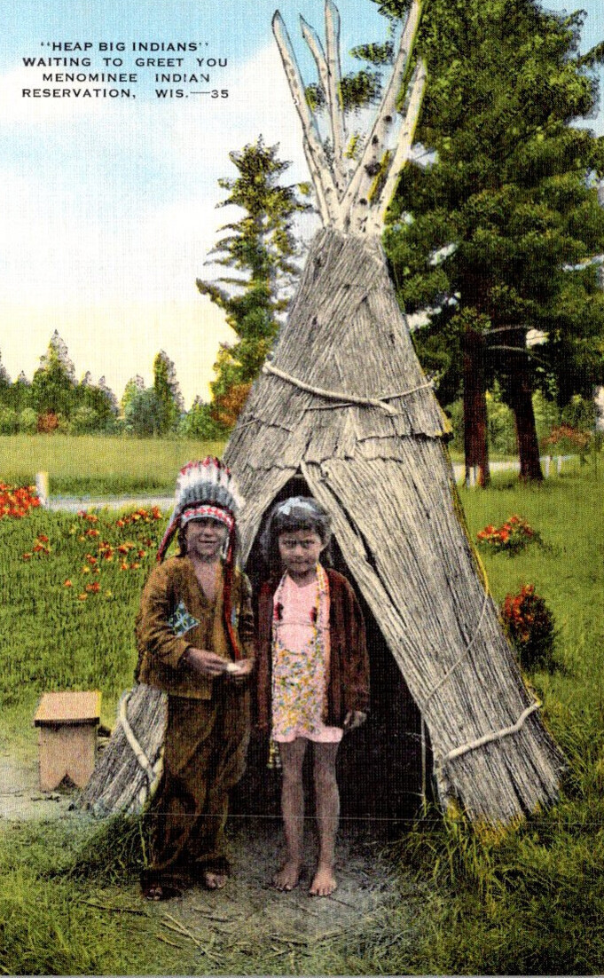 Wisconsin Children "Heap Big Indians" Waiting To Meet You Menominee ...