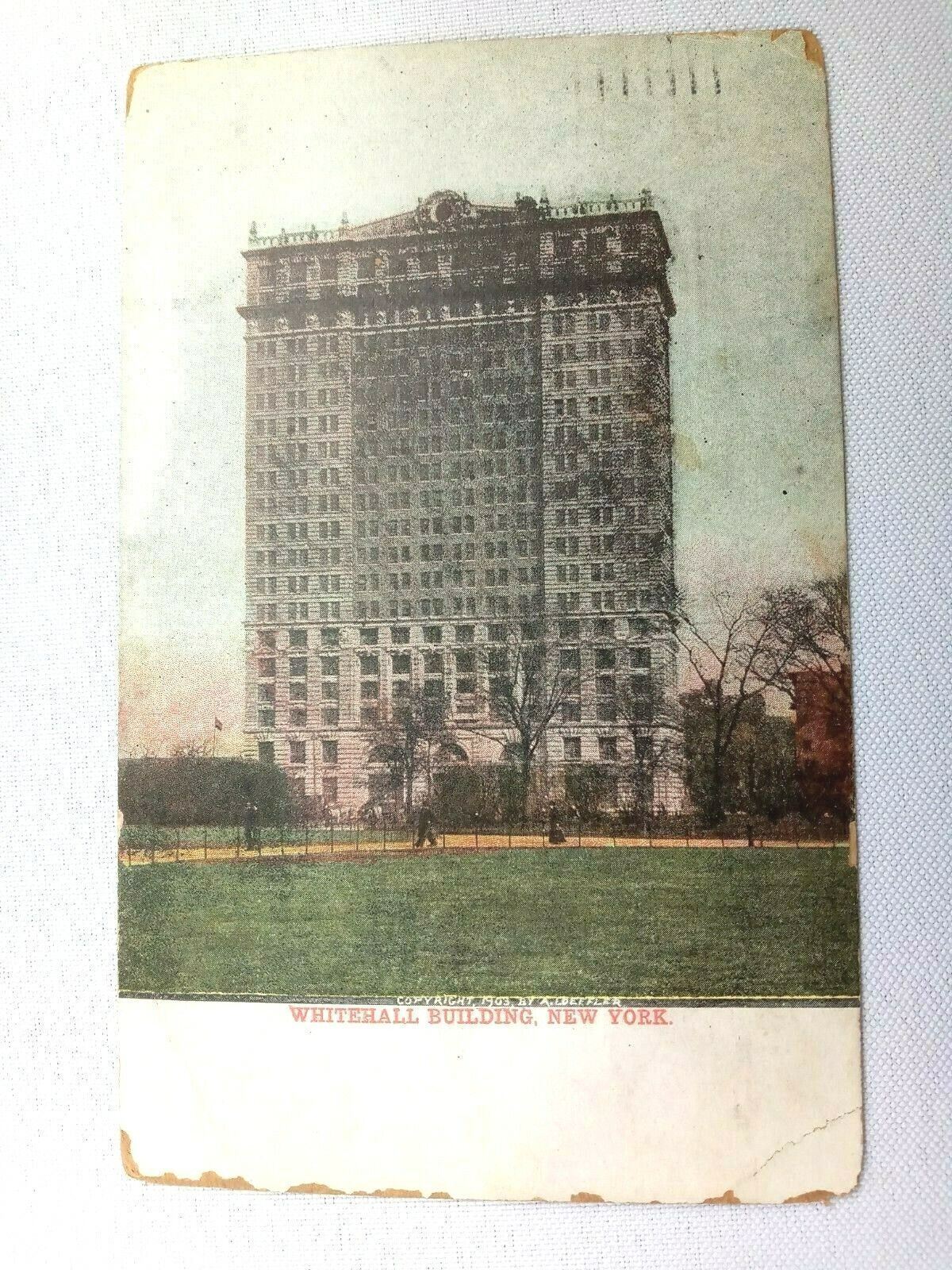 New York City NY-New York, 1911 Whitehall Building Street View Vintage ...