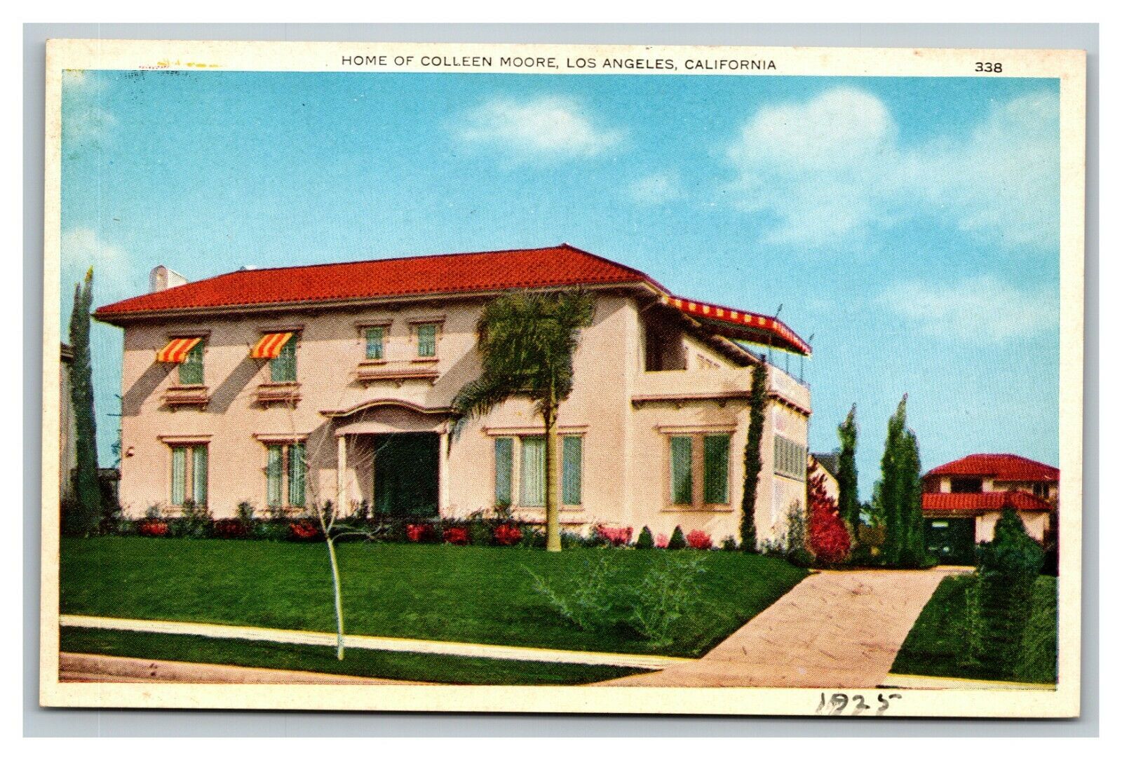 Vintage 1930's Postcard Home of Film Star Colleen Moore Los Angeles ...