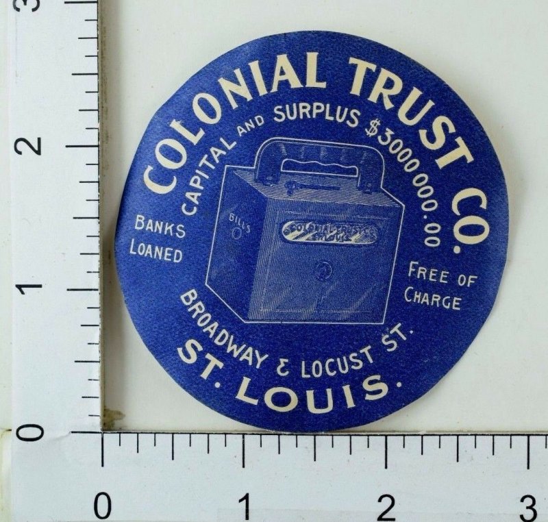 Victorian Advertising Label Sticker Colonial Trust Co. F30 | Ephemera ...