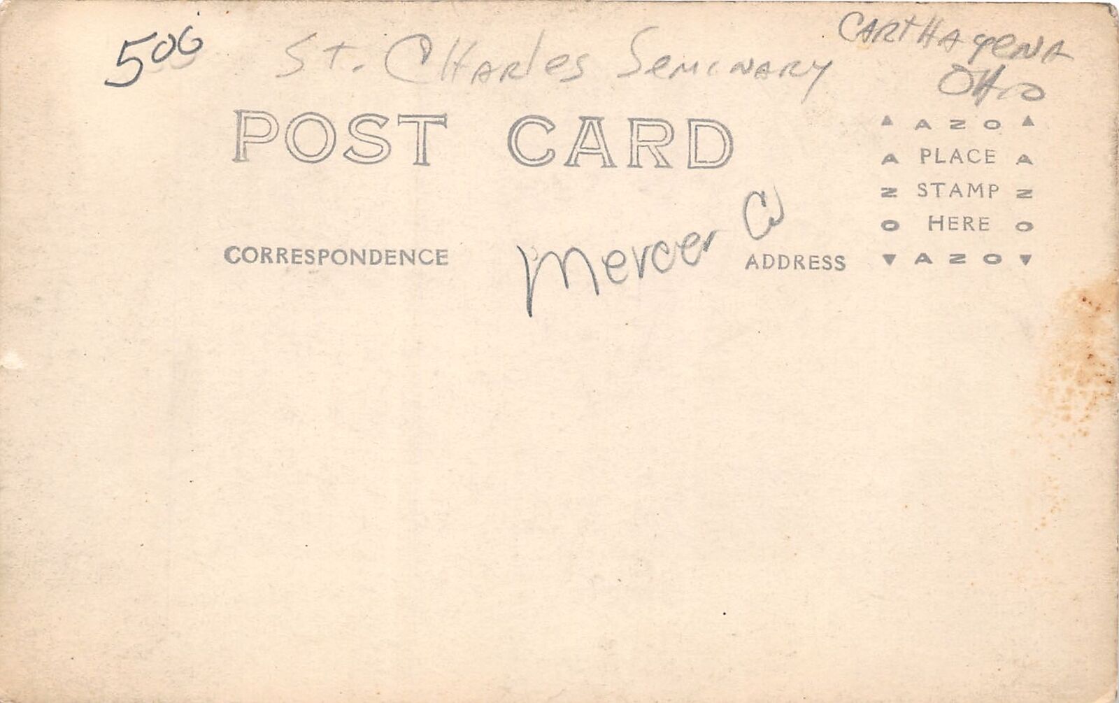 J48/ Carthagena Ohio RPPC Postcard c1920s St Charles Seminary ...
