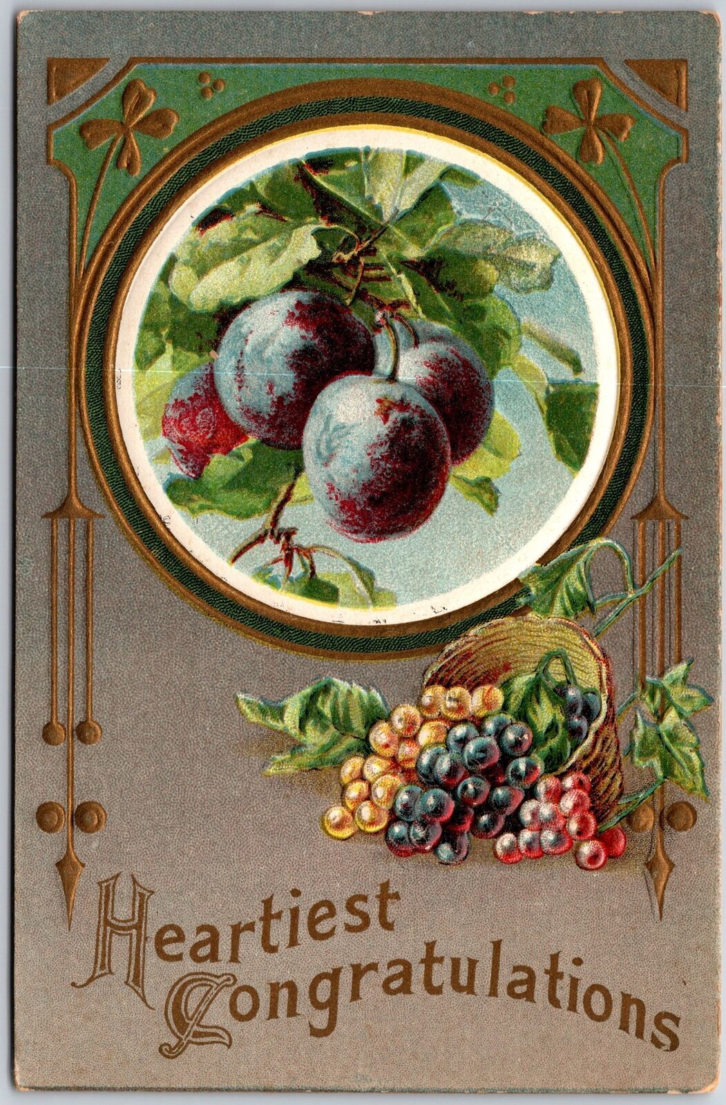 Heartiest Congratulations Fruits In Basket Wishes & Greetings Postcard ...