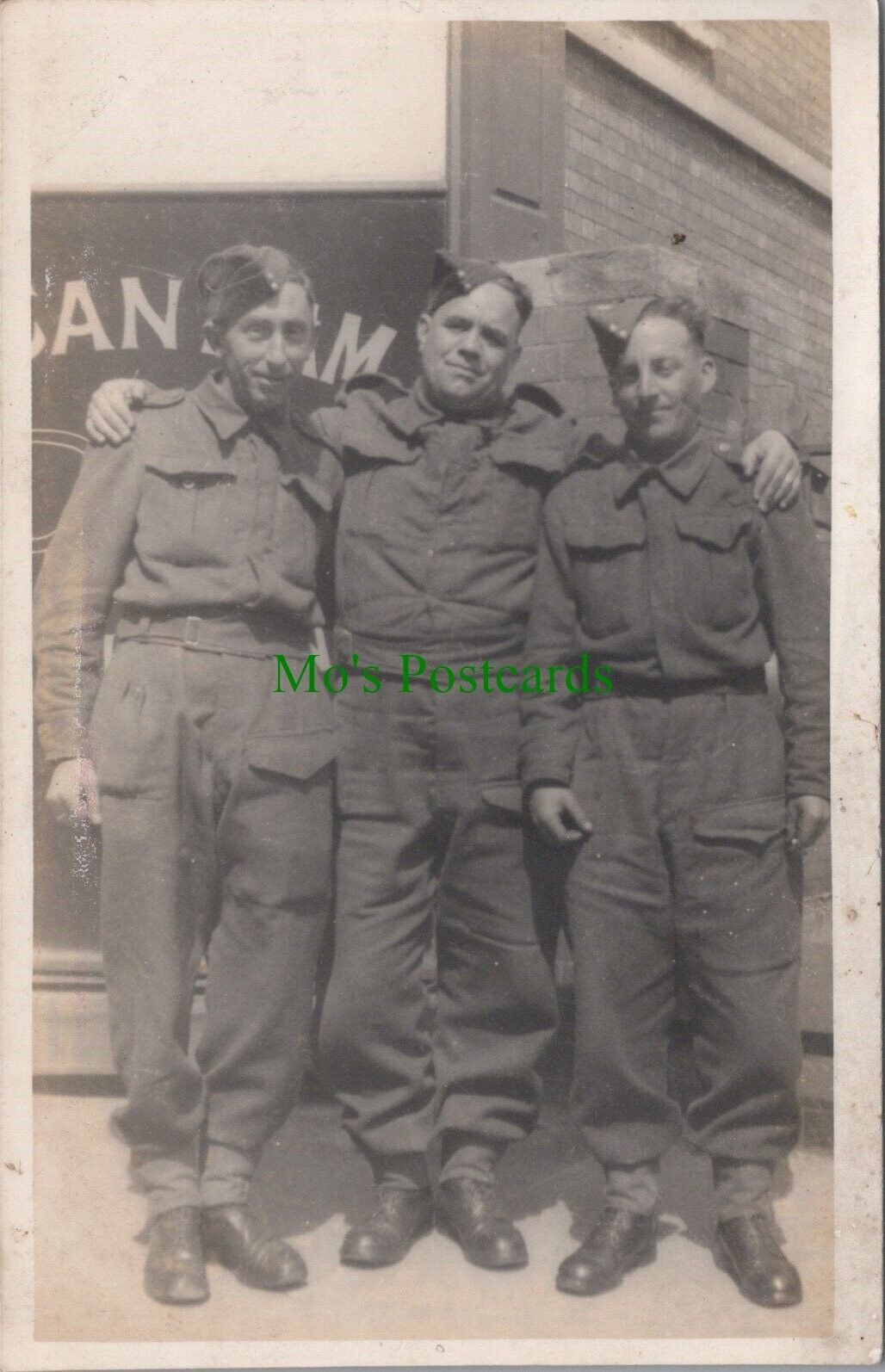 Military Postcard - British Army Soldiers, Three Happy Squaddies ...
