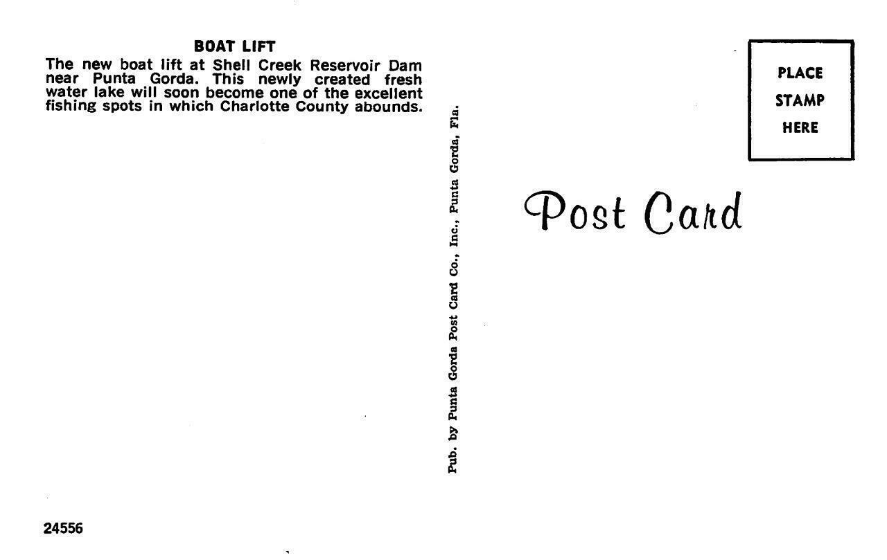 PUNTA GORDA, Florida FL SHELL CREEK DAM BOAT LIFT Bird's Eye View ...