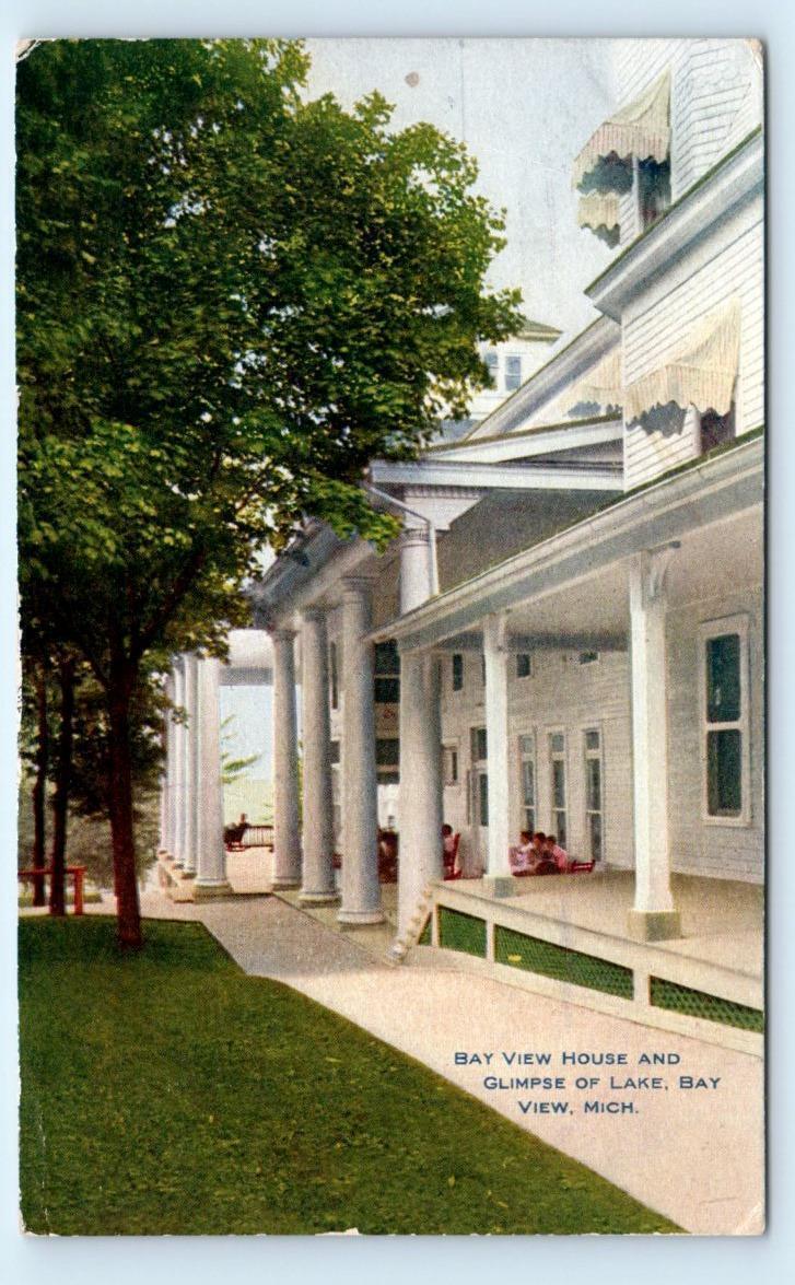 BAY VIEW, Michigan MI ~ BAY VIEW HOUSE Hotel Porch 1914 Emmet County ...