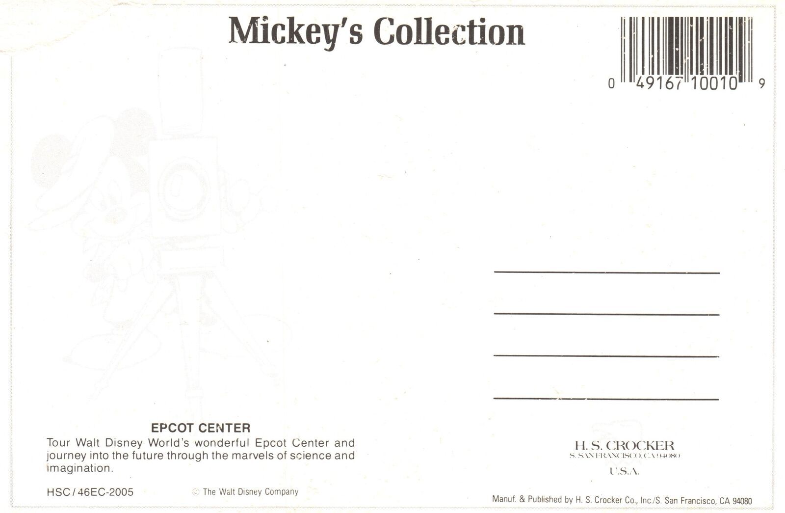 Vintage Postcard Walt Disney World Epcot Center Tourist Attraction Bay ...