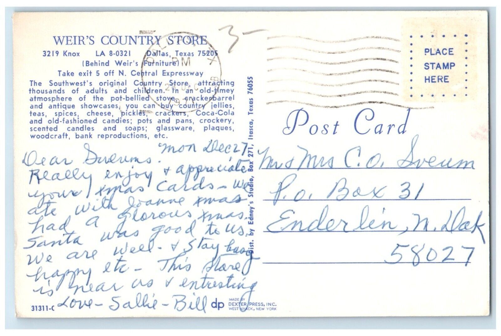 1971 Weir's Country Store Knox Central Expressway Dallas Texas Vintage ...